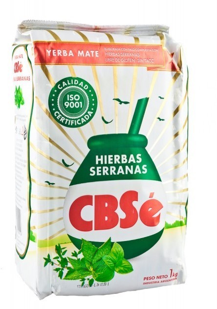 YERBA MATE CBSé 1 KG HIERBAS SERRANAS - Tienda Gaucha